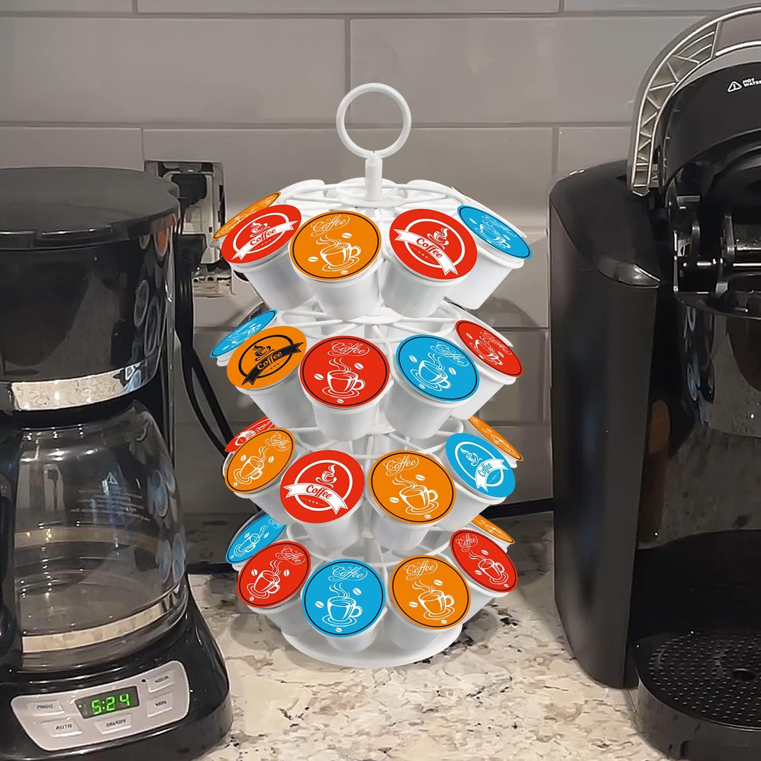 Coffee Pod Carousel Holder Organizer Compatible with 36 Cup Pods