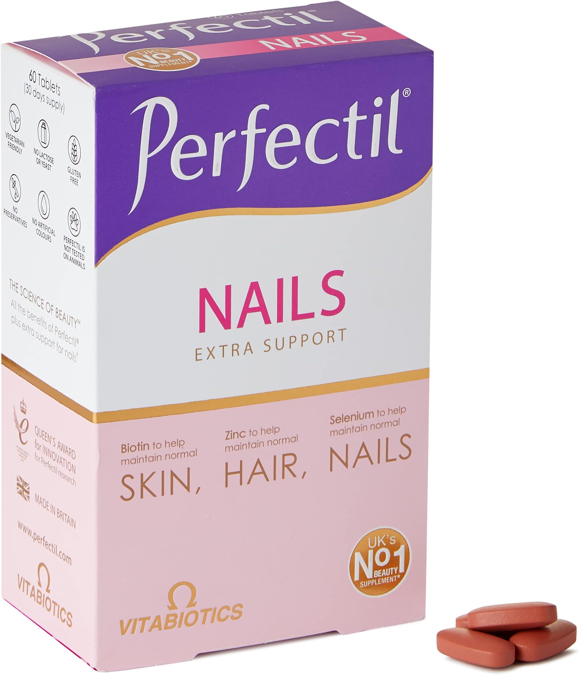Amazon.com : Vitabiotics - Perfectil - Plus Nails Extra Support - 60 ...