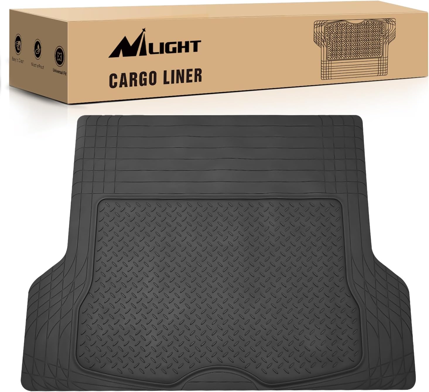 Amazon.com: Nilight Rubber Cargo Mats for Cars Trucks SUVs, Universal ...
