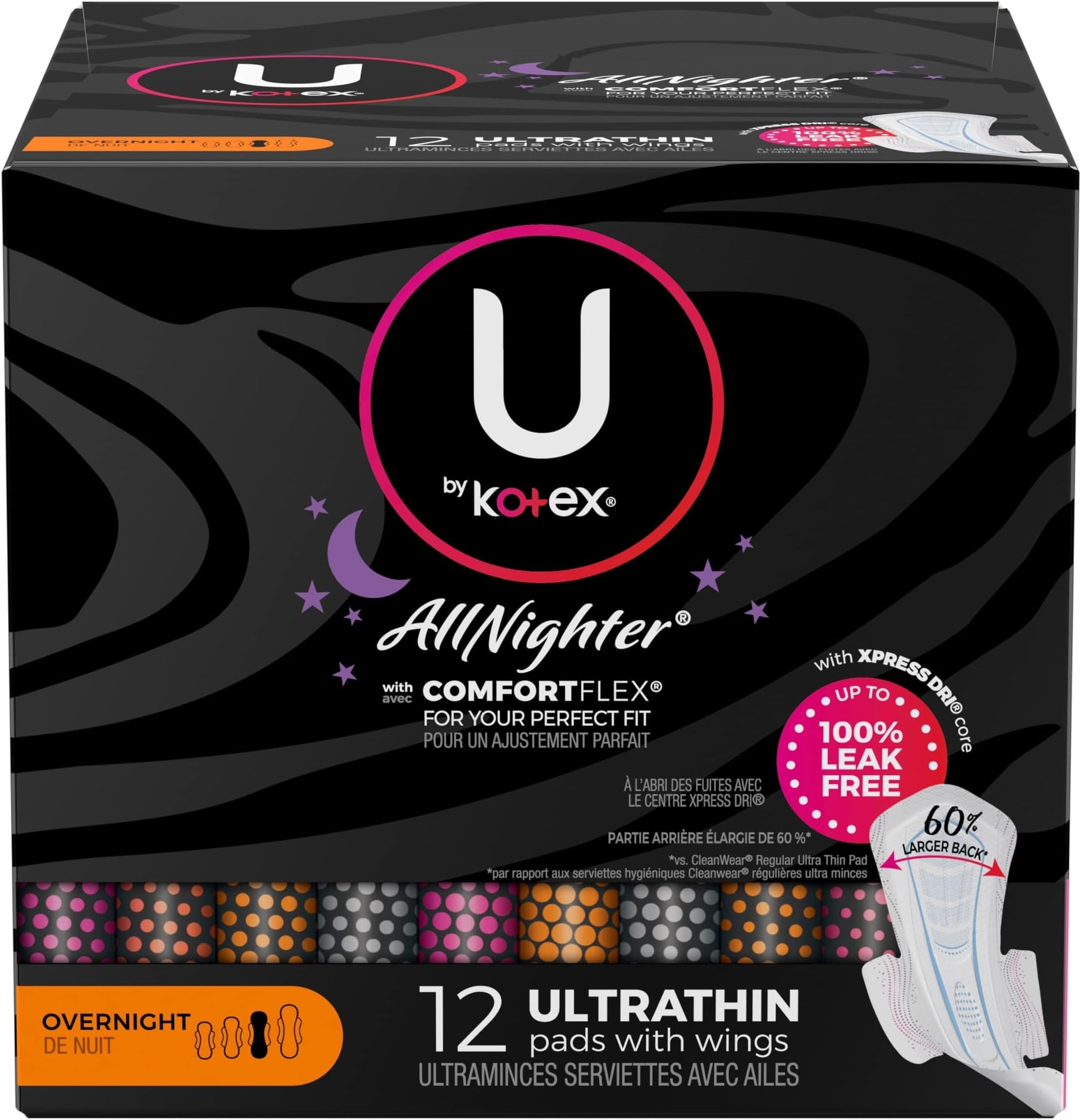 Amazon.com: U by Kotex AllNighter Ultra Thin Overnight Pads with Wings ...