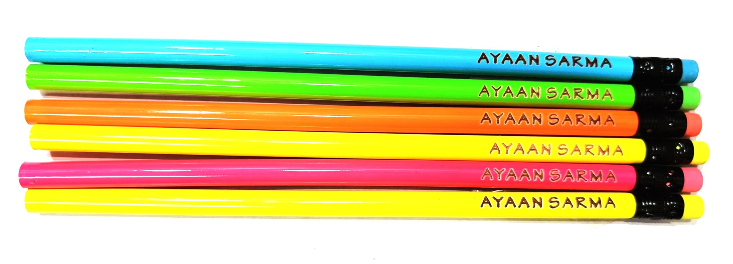 Personalized Name Pencils Box Set Of 20 Pcs - Multicolor, Round Pencil ...