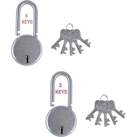 Foora Long Lock and Keys Door Lock for Home Link Round 65mm Long Neck ...