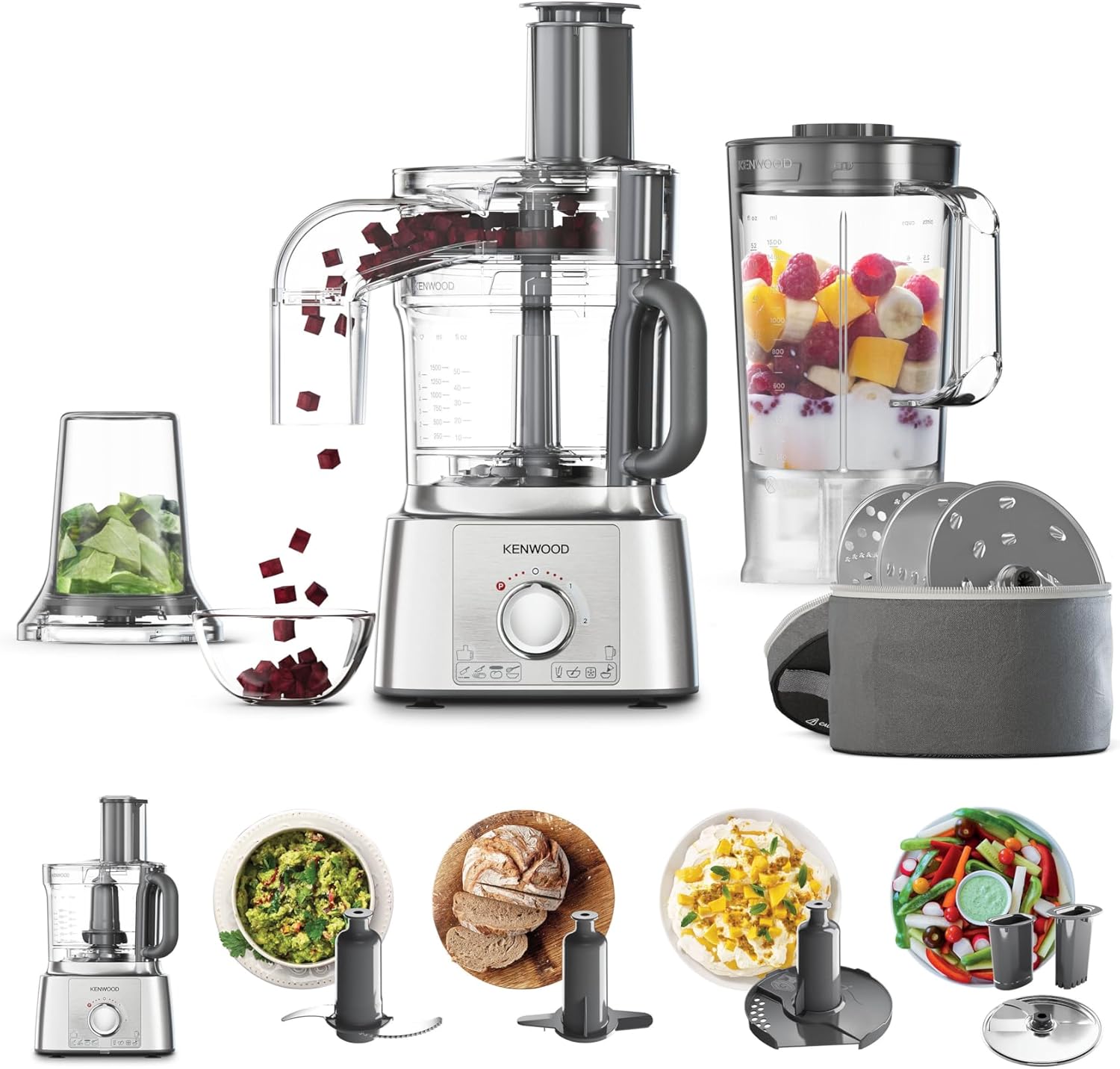 Kenwood MultiPro Express Food Processor FDP65.890SI, All-in-1 System ...
