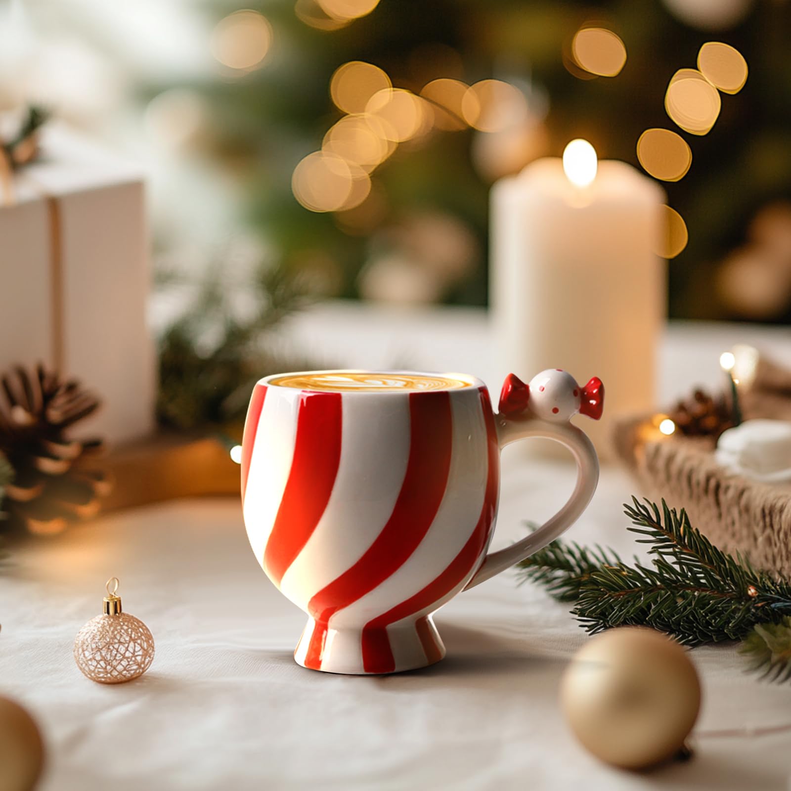 Amazon.com: DIF DECO Christmas Mugs Ceramic Candy Shape Cute Coffee Mug ...