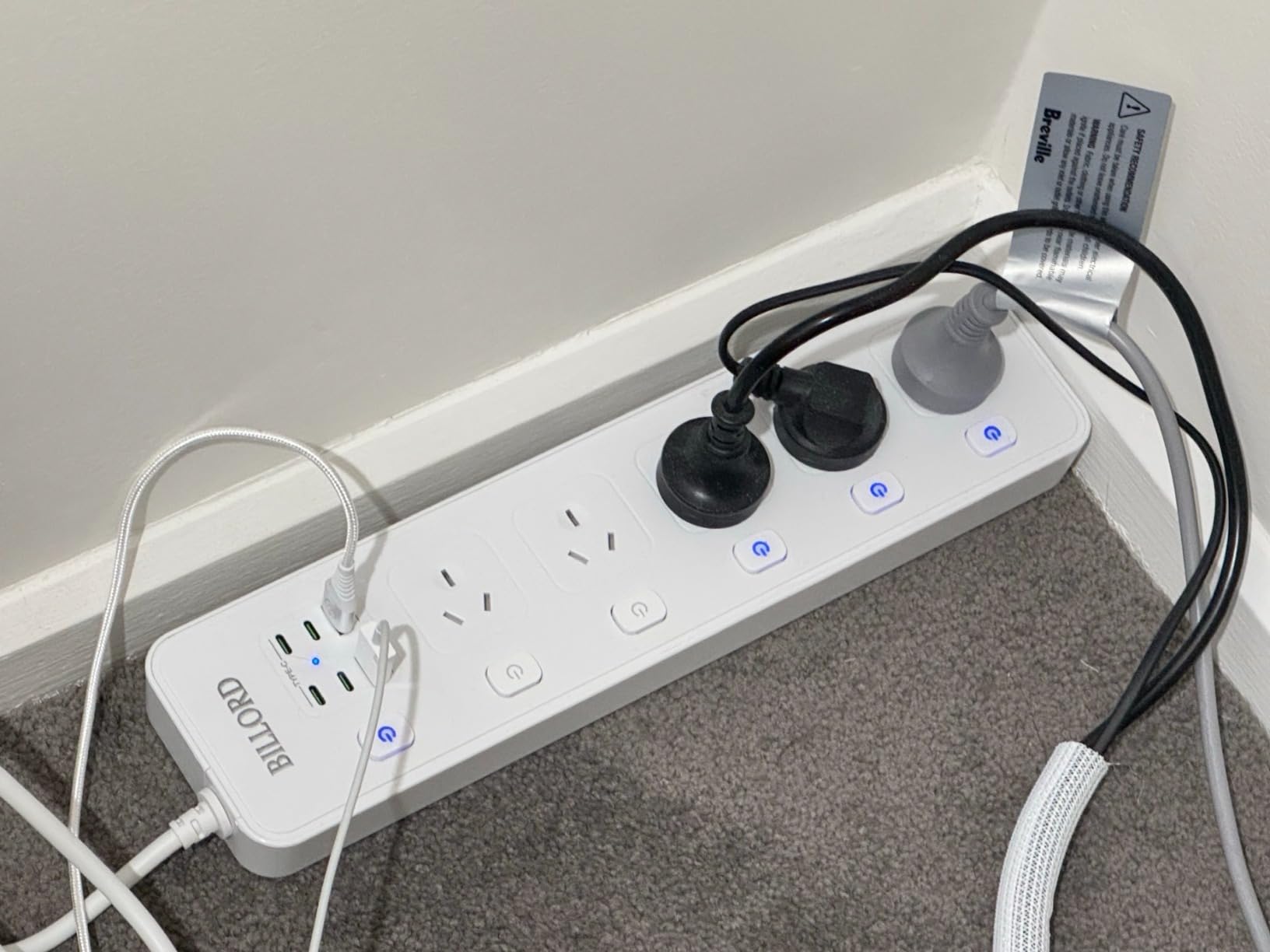 Billord Power Board with Individual Switch - Power Strip USB with 5 AC ...