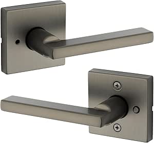 Kwikset Halifax Interior Square Privacy Door Handle with Lock, Door ...