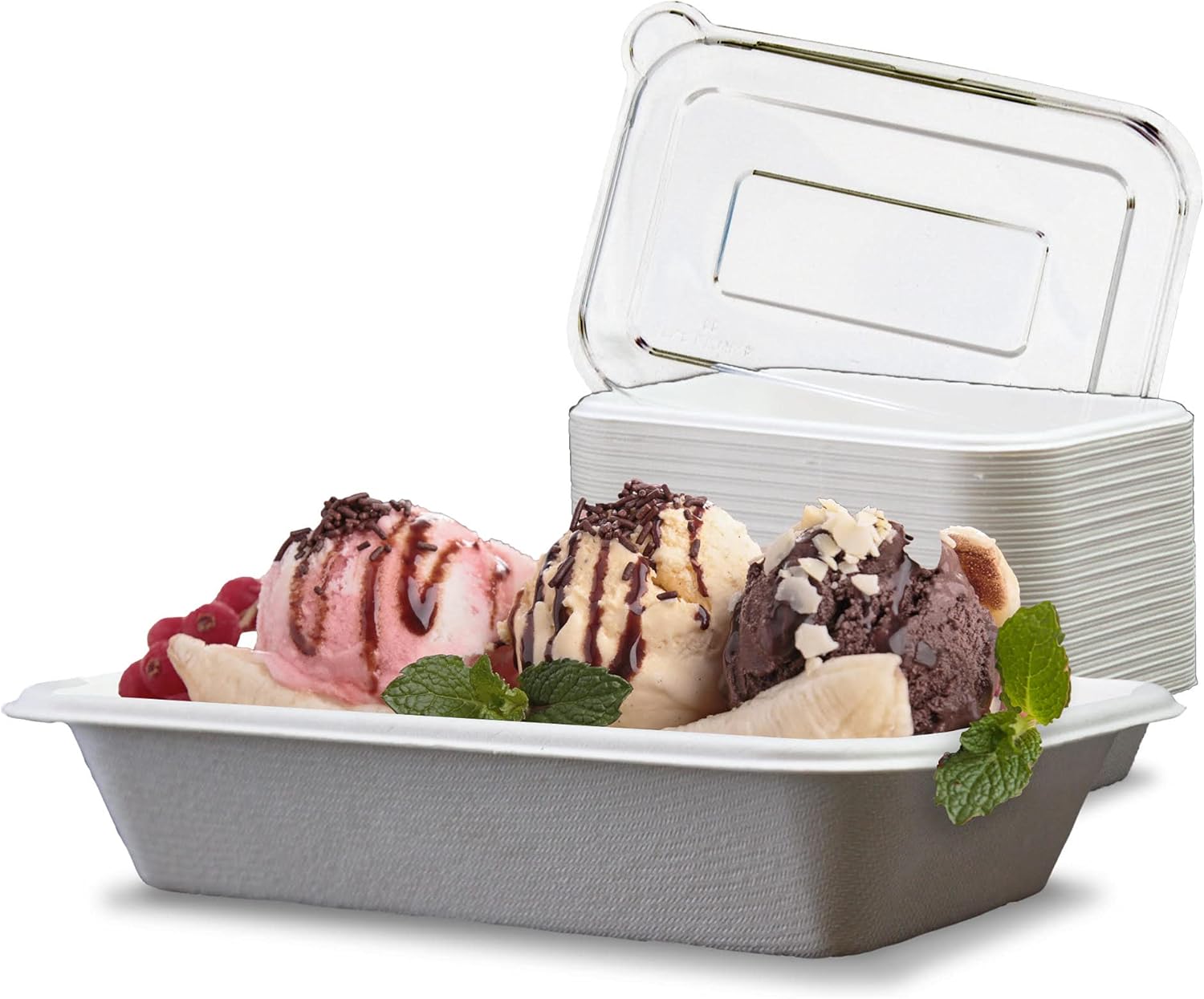 Amazon.com: Upper Midland Products 16 oz Banana Split Bowls Boats with ...