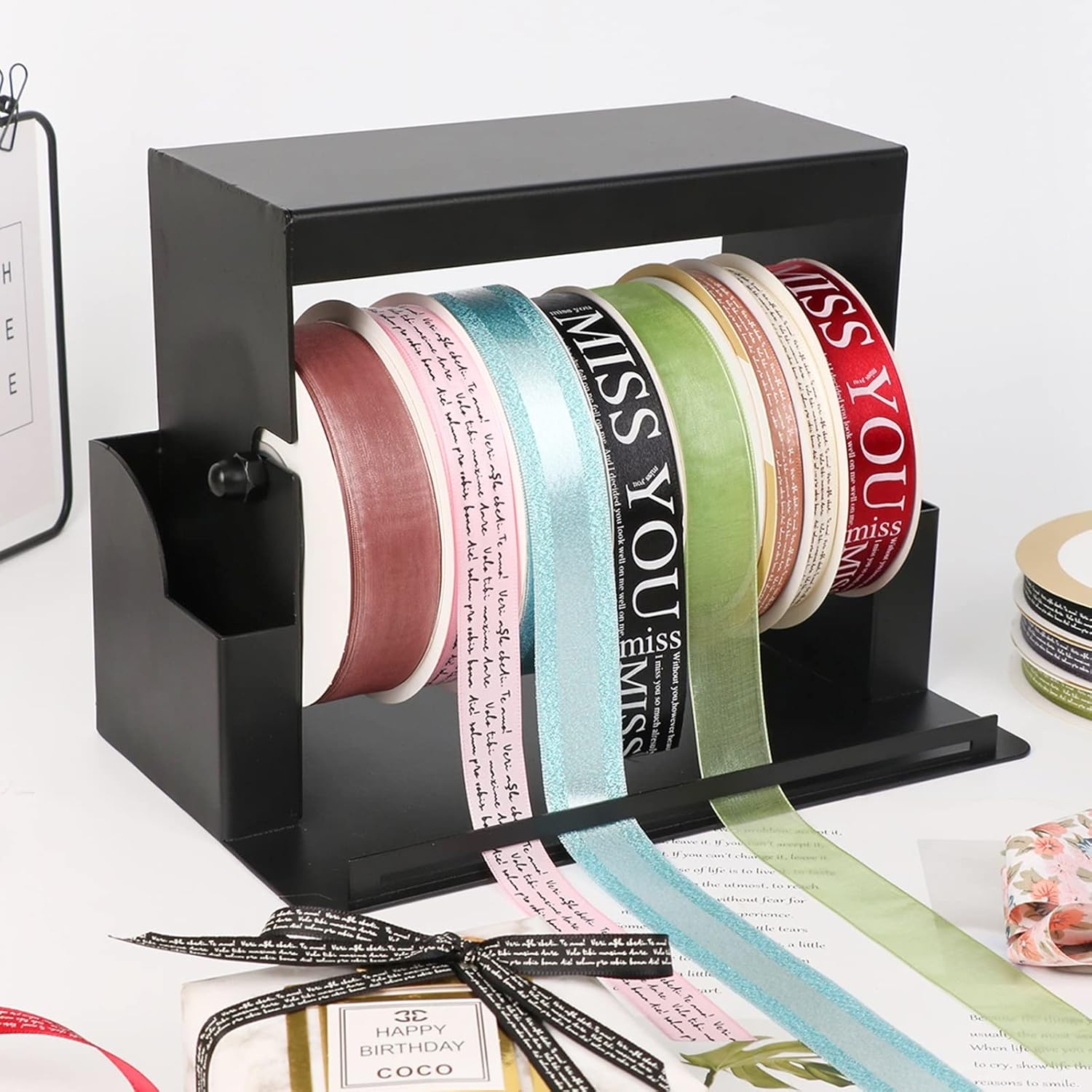 Amazon.com: Craft Room Ribbon Storage Organizer Rack Ribbon Spool ...