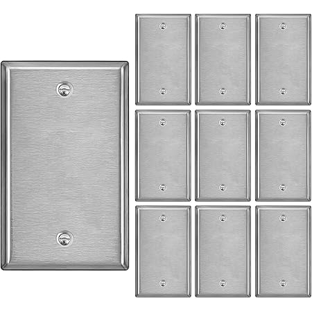 Stainless Steel Single Gang Blank Wall Plates - 5 Pack - - Amazon.com