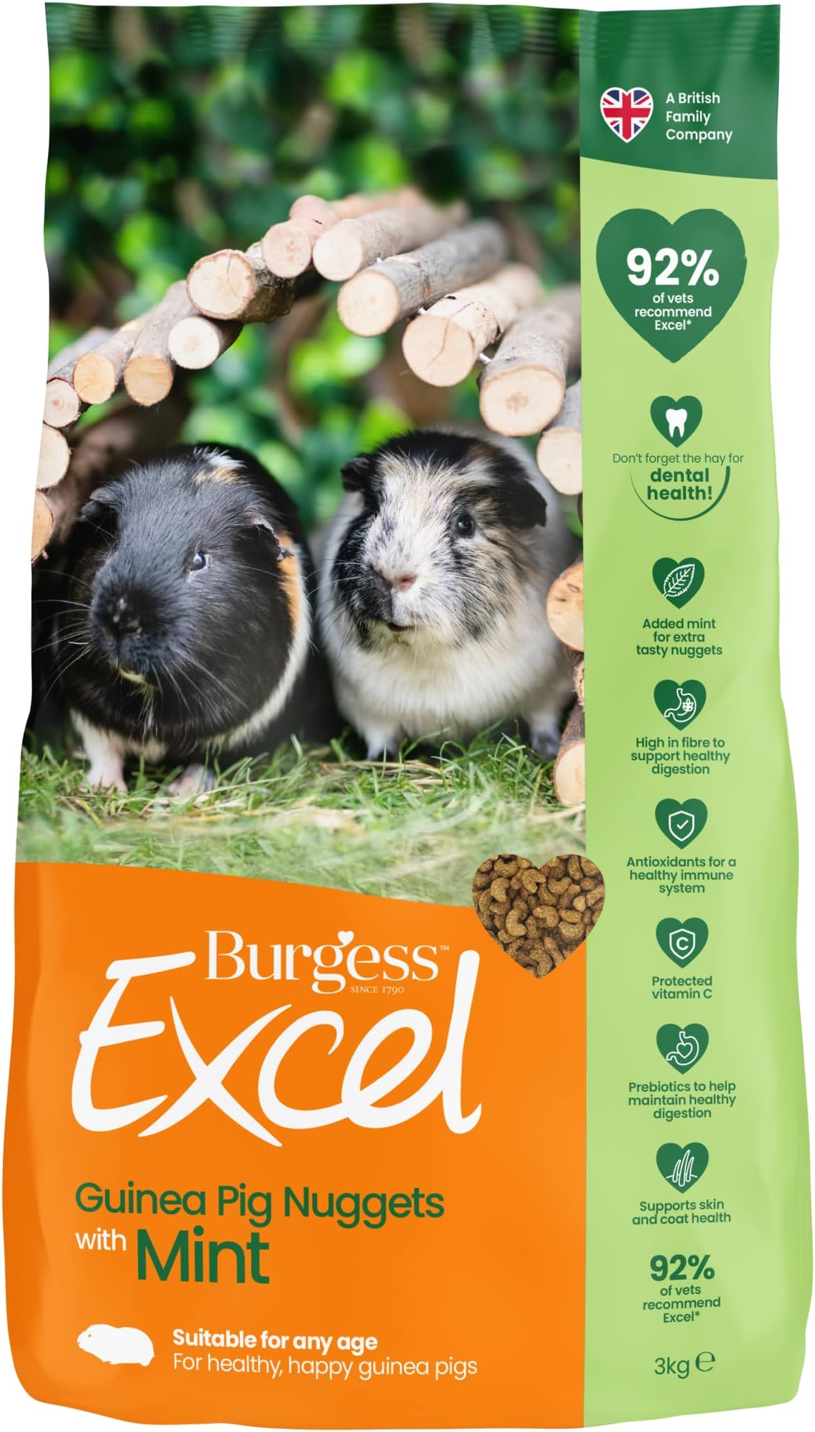 Burgess Excel Indoor Guinea Pig Nuggets, 1.5 kg : Amazon.co.uk: Pet ...