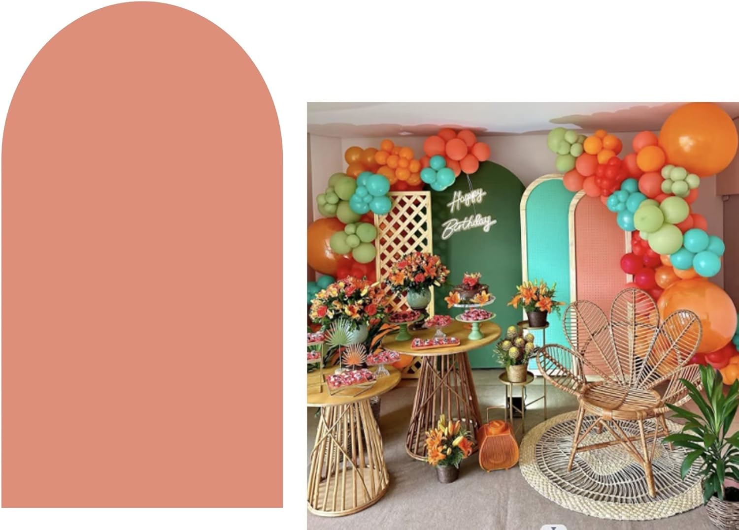 Amazon.com: HUAYI Coral Arch Backdrop Cover for Birthday Party Wedding ...