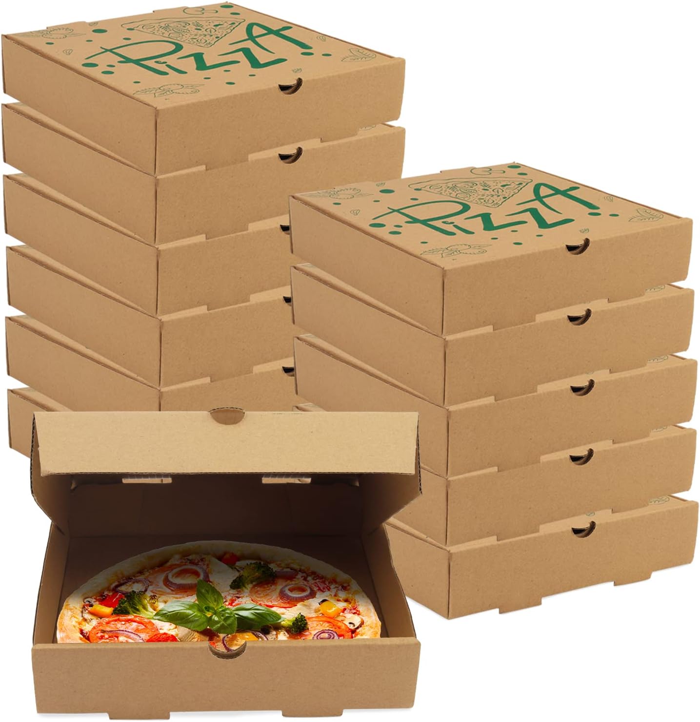 Amazon.com: Zitonyang Pizza Boxes,15 Pack Cardboard Pizza Boxes Kraft ...