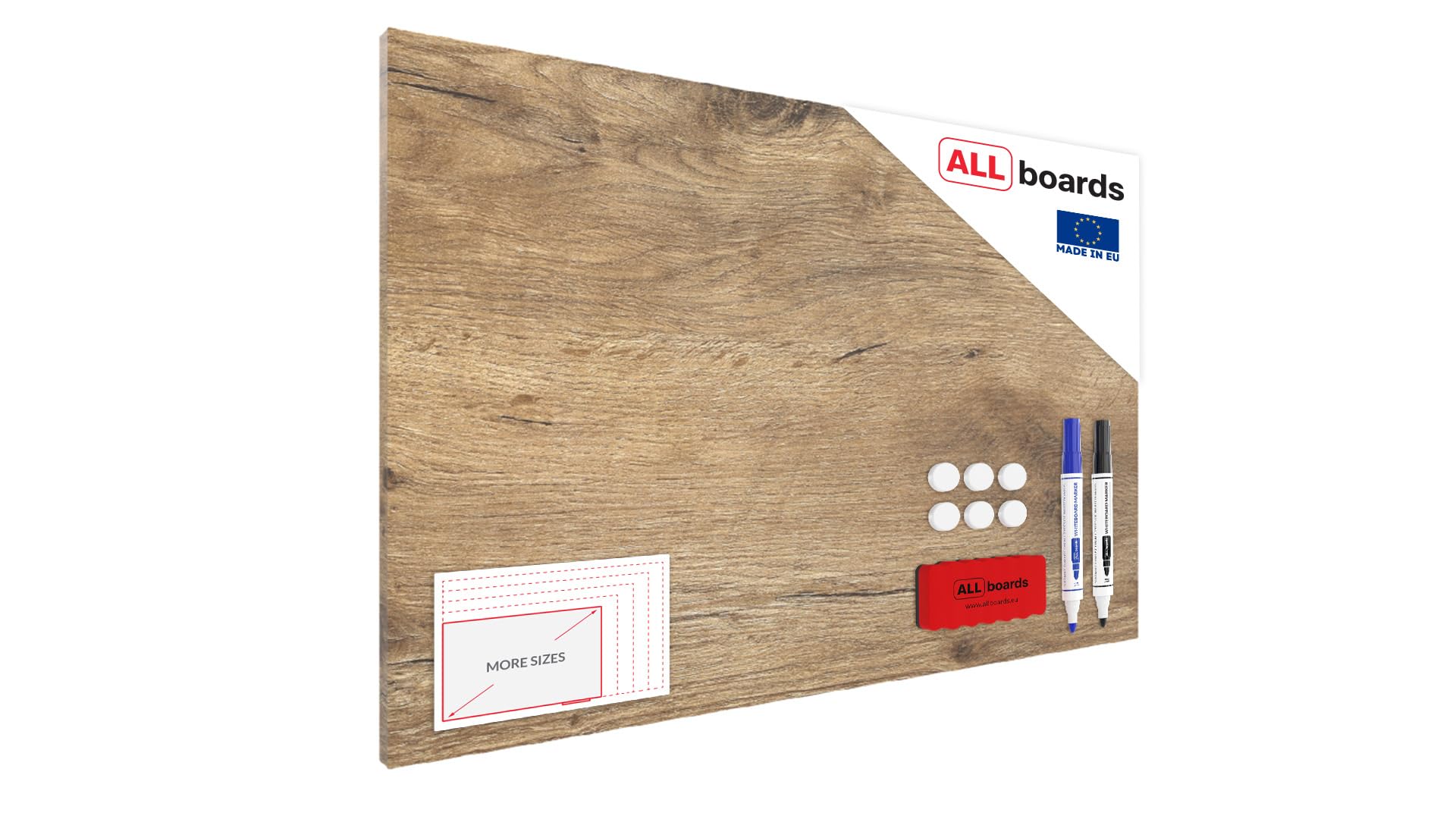 Lavagna magnetica in acciaio LEGNO 90x60cm MetalBoards lastra adatta ...