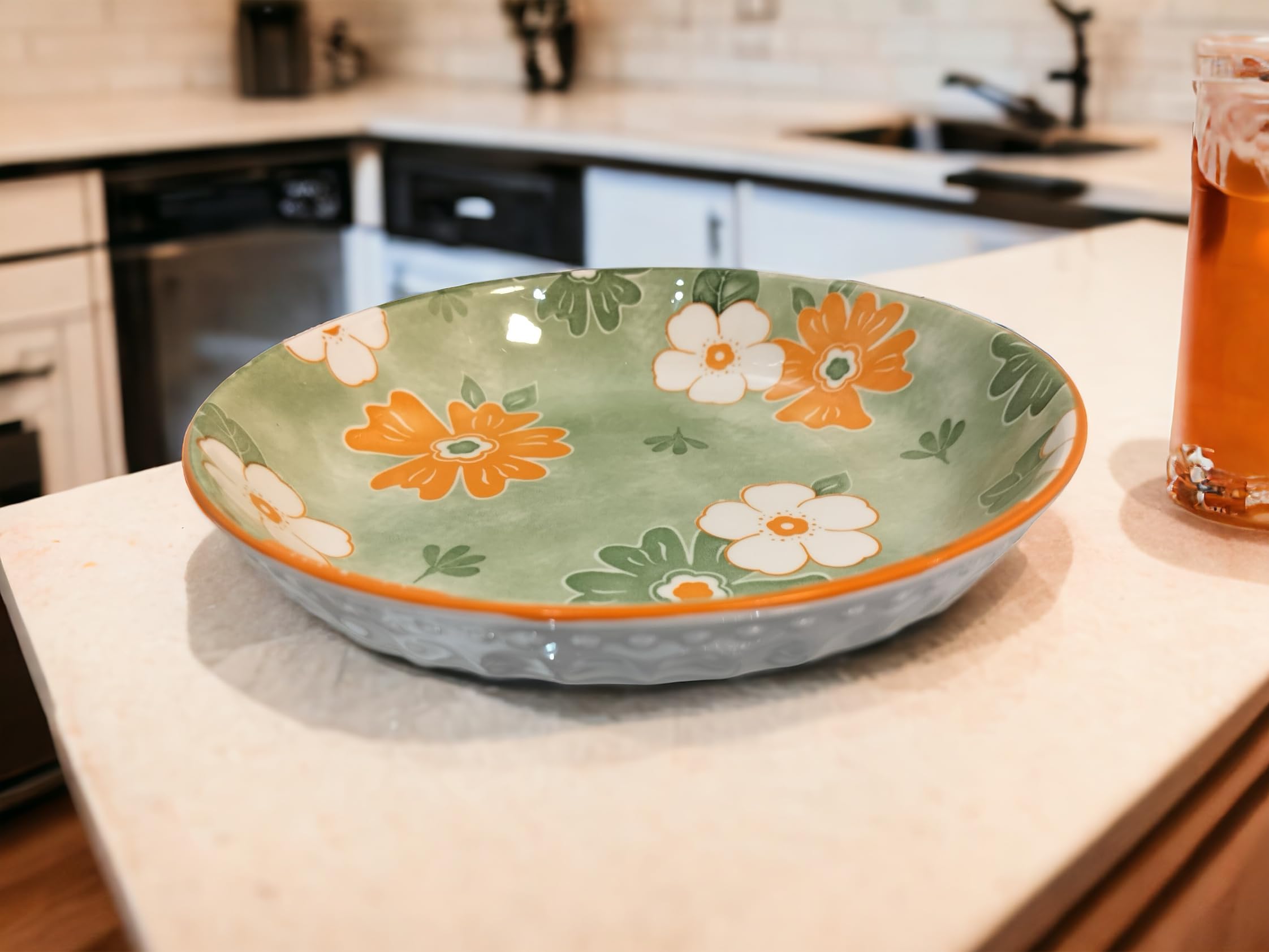 Buy Lemon Tree Snack Serving Plate 20 cm Round Ceramic Deep Salad ...