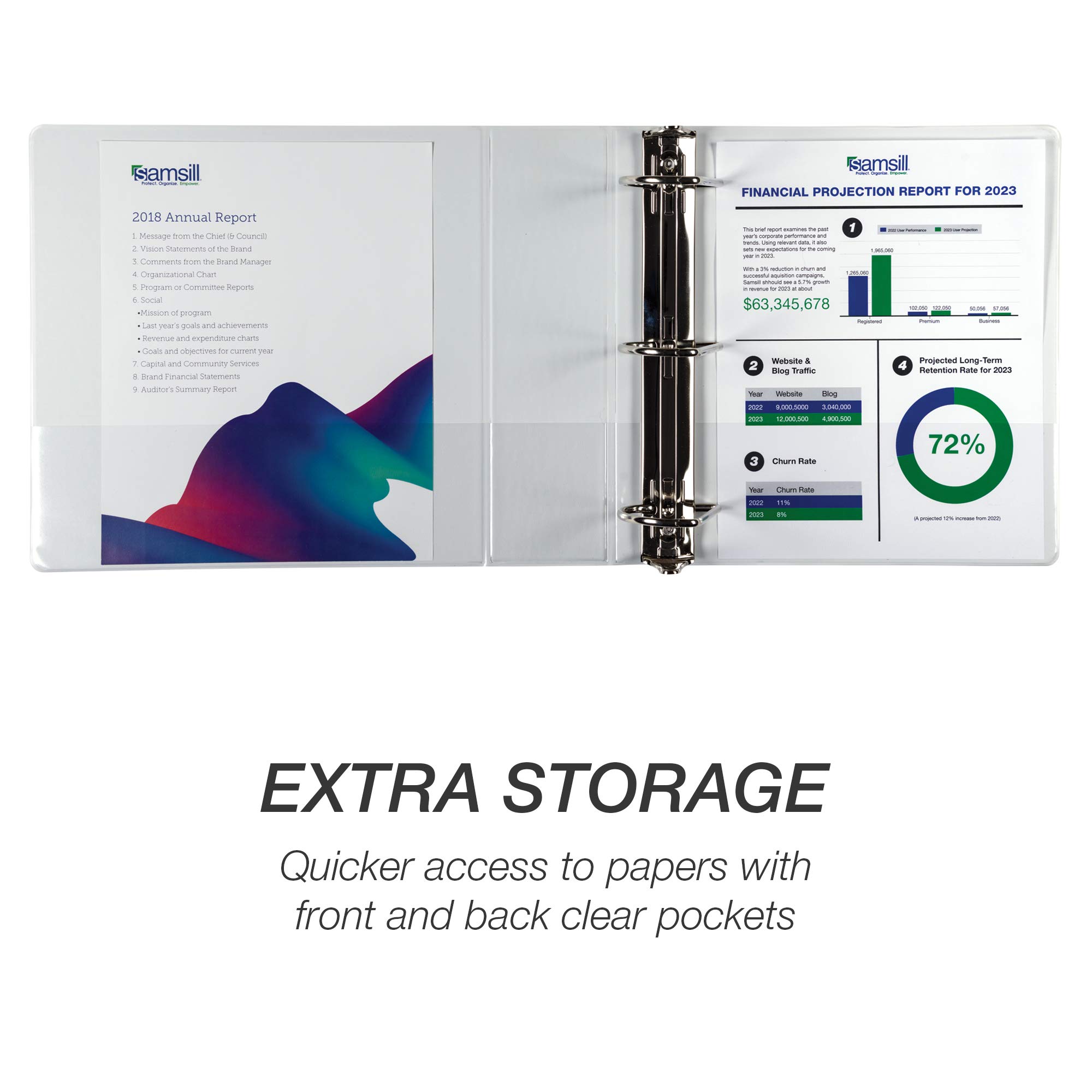 Snapklik.com : Durable 3 Inch Binder White D-Ring Binder/Customizable ...