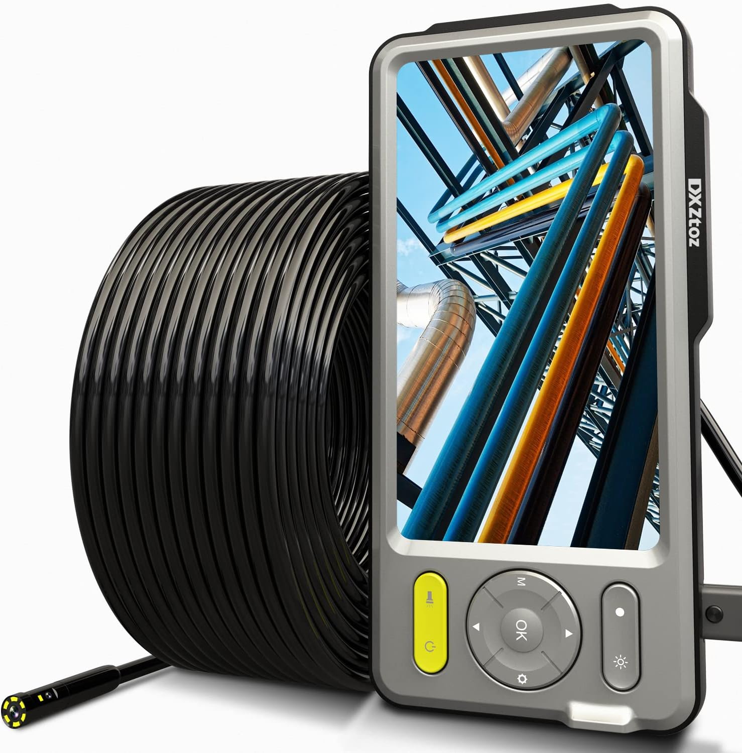 Amazon.com: 50FT Dual-Lens Endoscope Borescope 5'' Larger IPS Screen ...