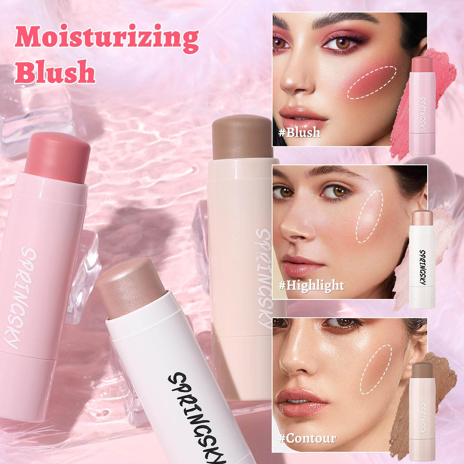 Snapklik.com : Face Stick Trio 3Pcs Multi Makeup Blush Highlighter ...