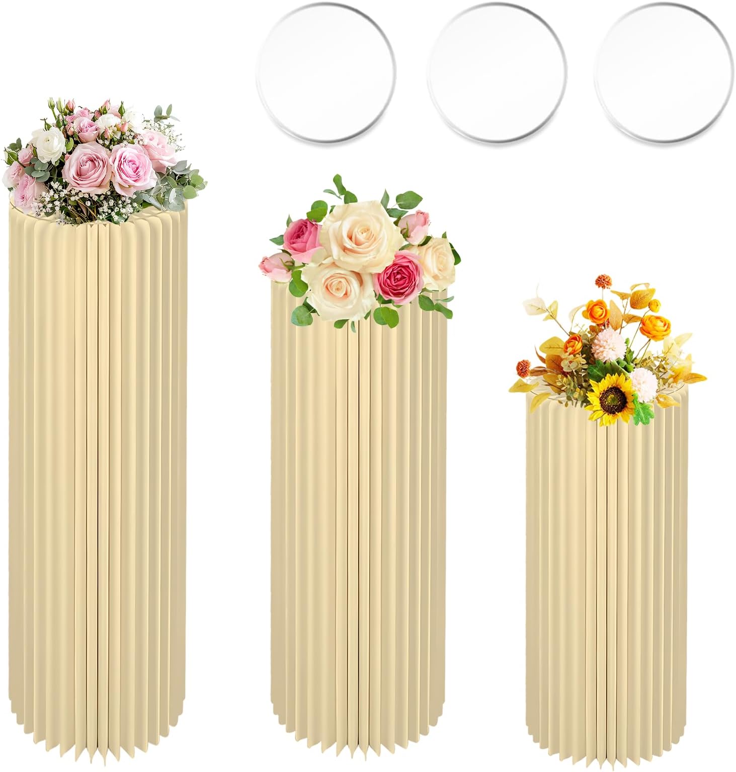 Amazon.com: Tacsal 3PCS Large Cylinder Stands for Party, Pack of 3 ...