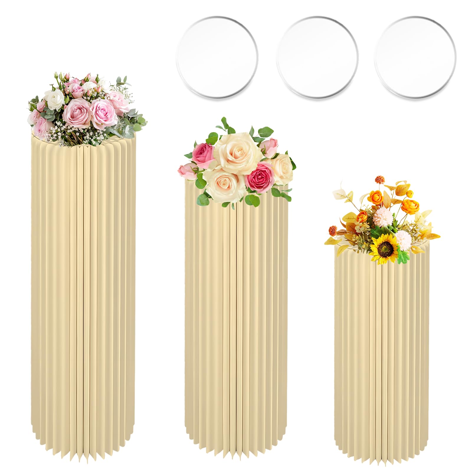 Amazon.com: Tacsal 3PCS Large Cylinder Stands for Party, Pack of 3 ...