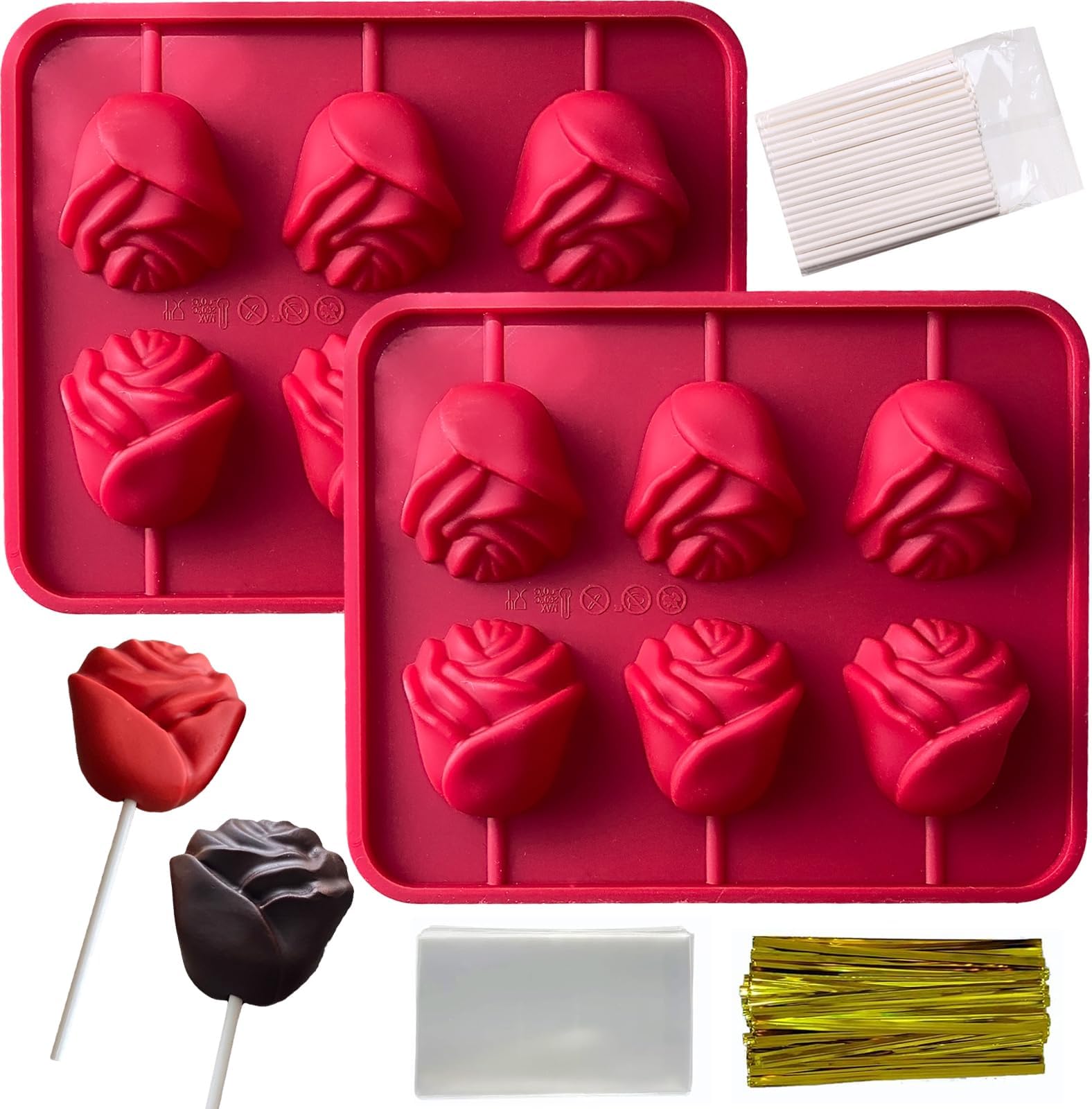 Amazon.com: Rose Shape Mold Mousse Cake Molds 3D Rose Silicone Mold for ...
