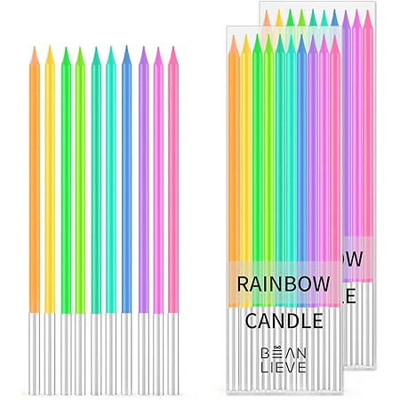 Amazon.com: PHD CAKE 36-Count Rainbow Spiral Birthday Candles with ...