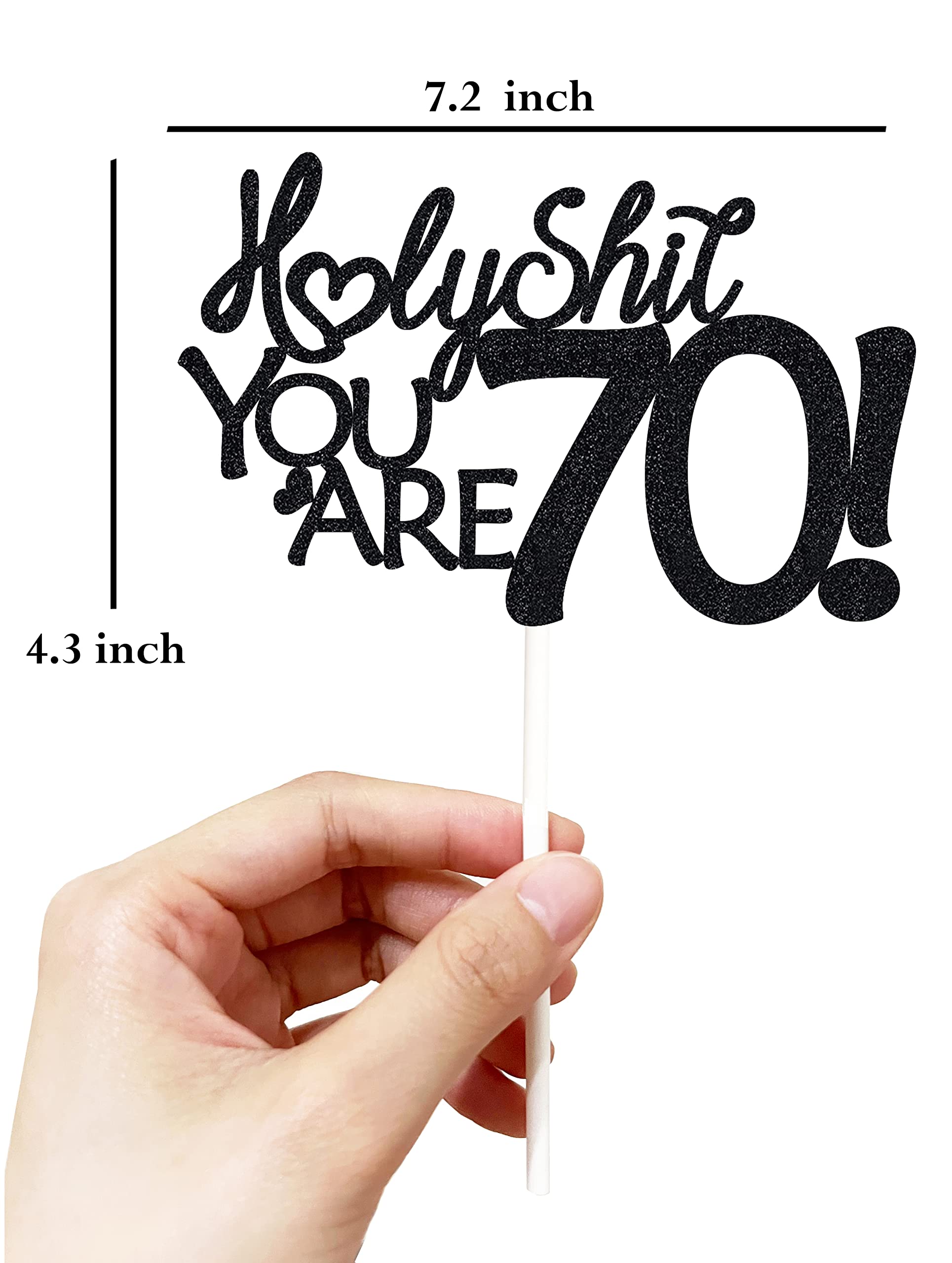 Snapklik.com : 70 Birthday Cake Toppers - Black Glitter