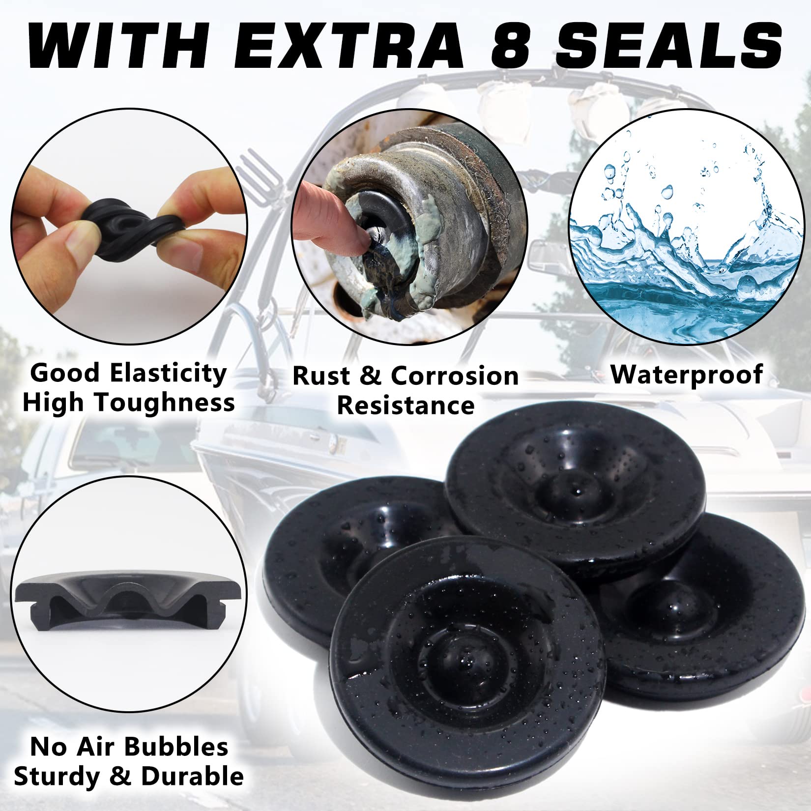 Snapklik.com : 4pcs 2.72 Trailer Hub Dust Caps, Trailer Spindle Bearing ...