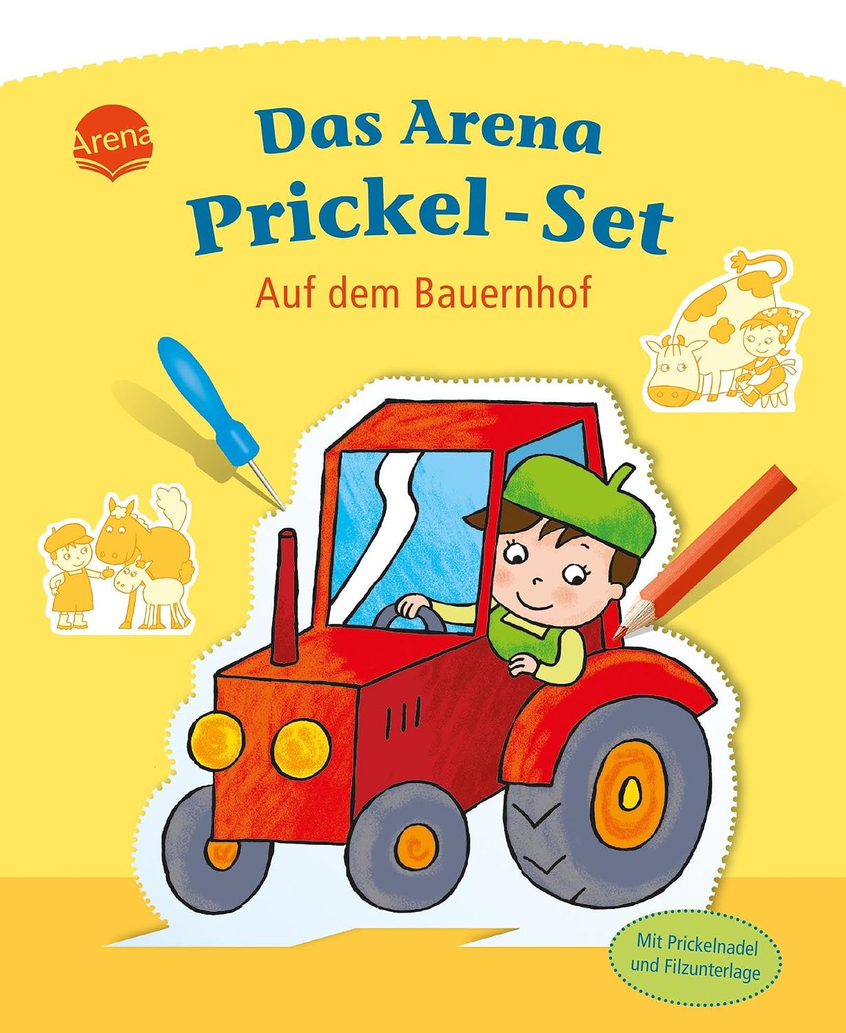Auf dem Bauernhof: Das Arena Prickel-Set. Mit Filzmatte und ...