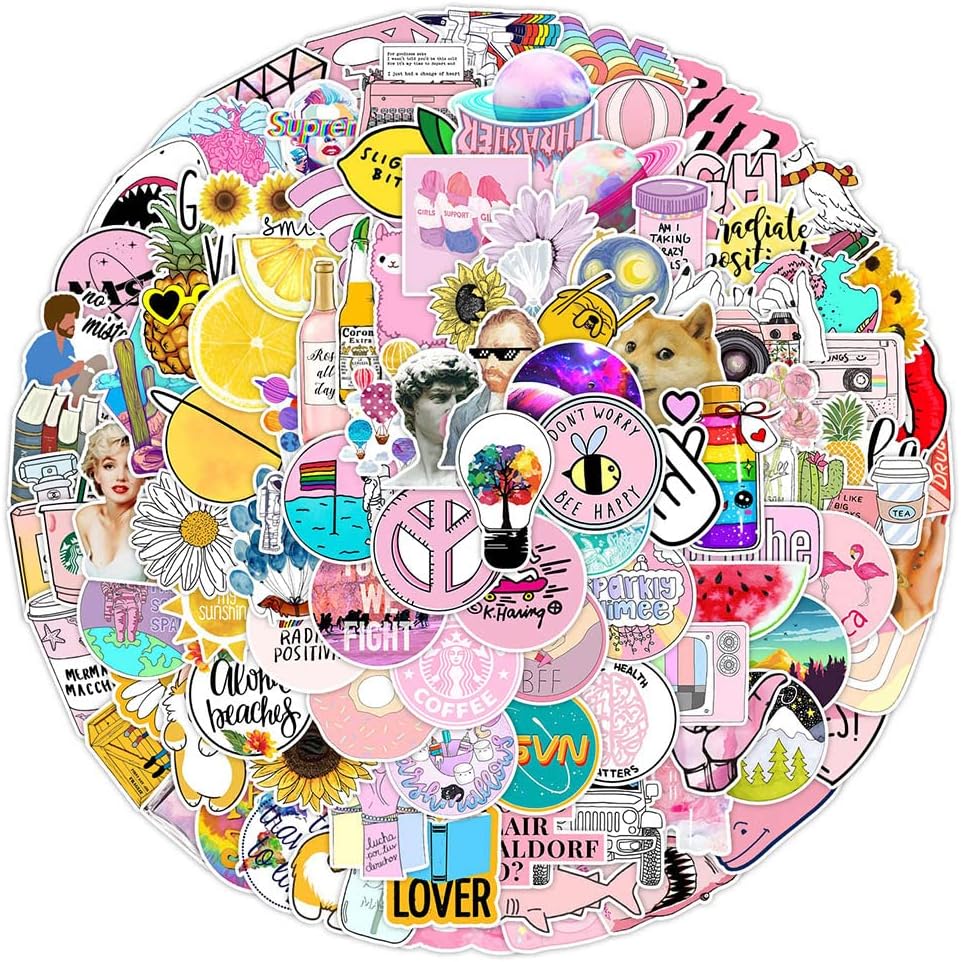 Amazon.com: 100 Pcs Vsco Pink Stickers, Cute Lovely Sticker for Kids ...