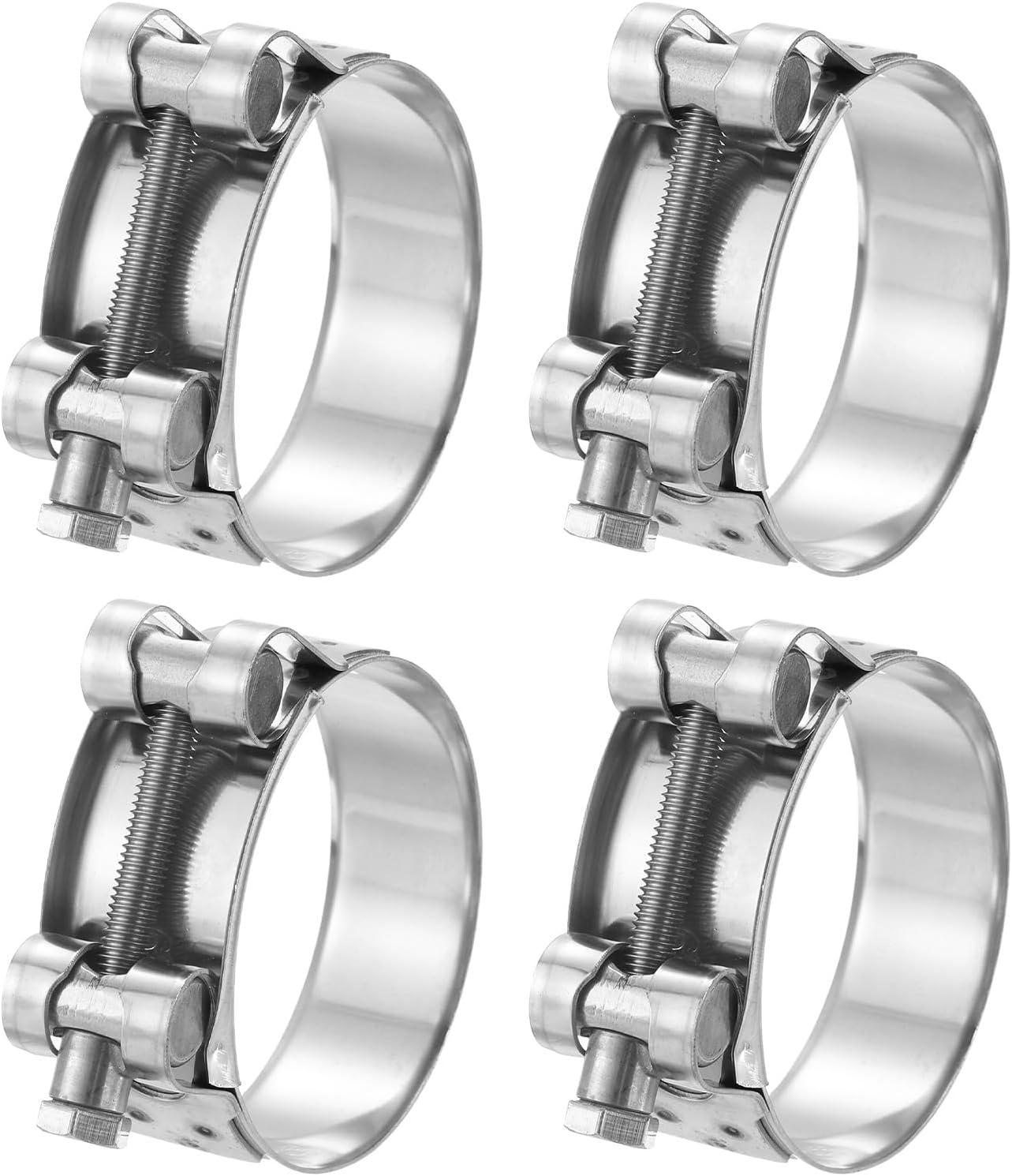 uxcell 4Pcs T-Bolt Hose Clamp Working Range 60-63mm 201 Stainless Steel ...