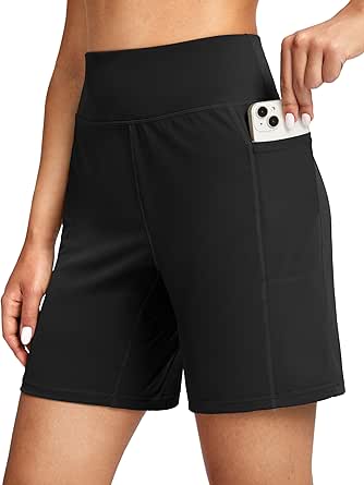 Amazon.com: G Gradual Women's 7'' Athletic Long Shorts with Pockets ...