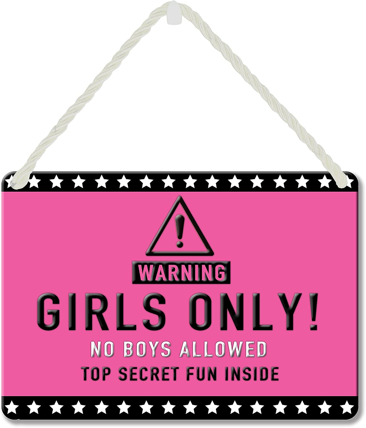 WPL Girls Only No Boys Allowed - Pink Gift Tin Hanging Sign Plaque ...