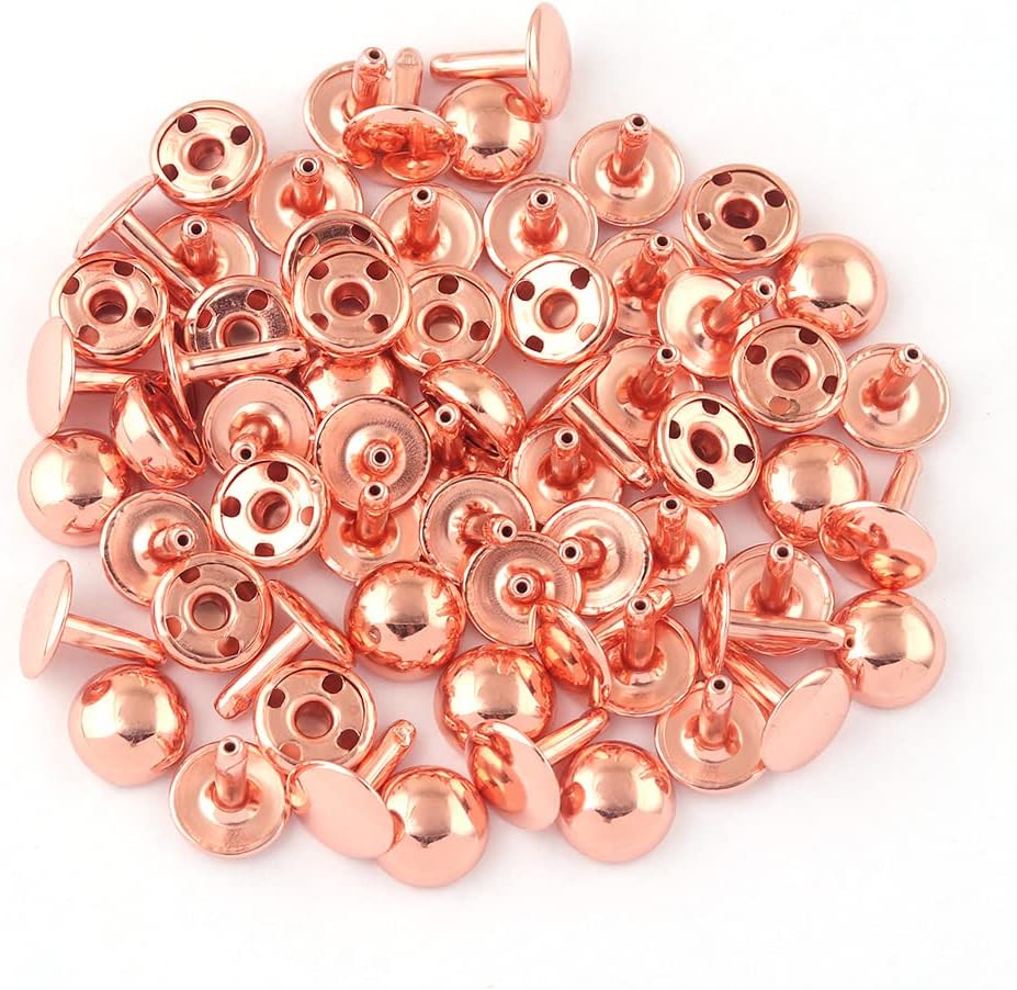 Amazon.com: Rose Gold Mushroom Dome Rivets - 12mm Tubular Double Cap ...