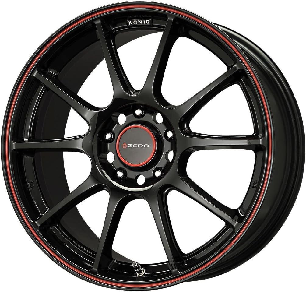 Amazon.com: Konig Zero Black and Red - 17 X 8 Inch Wheel, dual-drilled ...