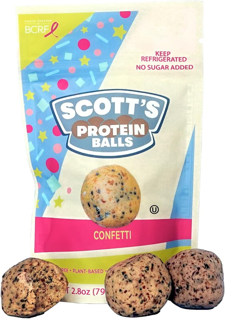 Amazon.com: Scott's Protein Balls Plant Based Protein Balls, Confetti ...