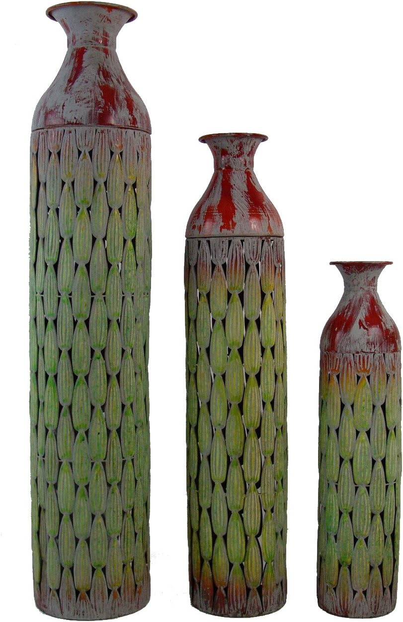 Amazon.com: Firefly Home Collection Metal Open Vases (Set of 3), 6" x 6 ...
