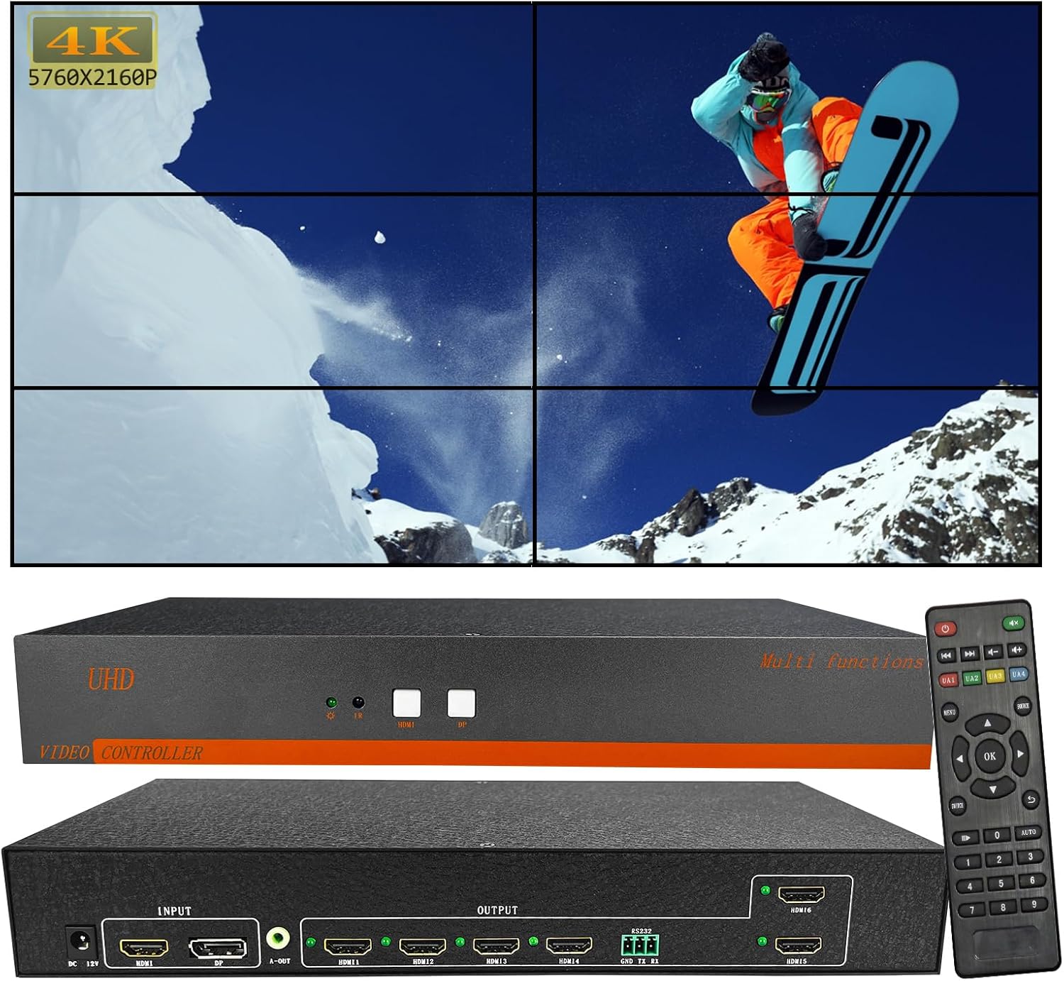 ICUIXIAN XTA-M6 6-Channel 4k Video Wall Controller, Point-to-Point Splicing Processor, 5760x2160 ...