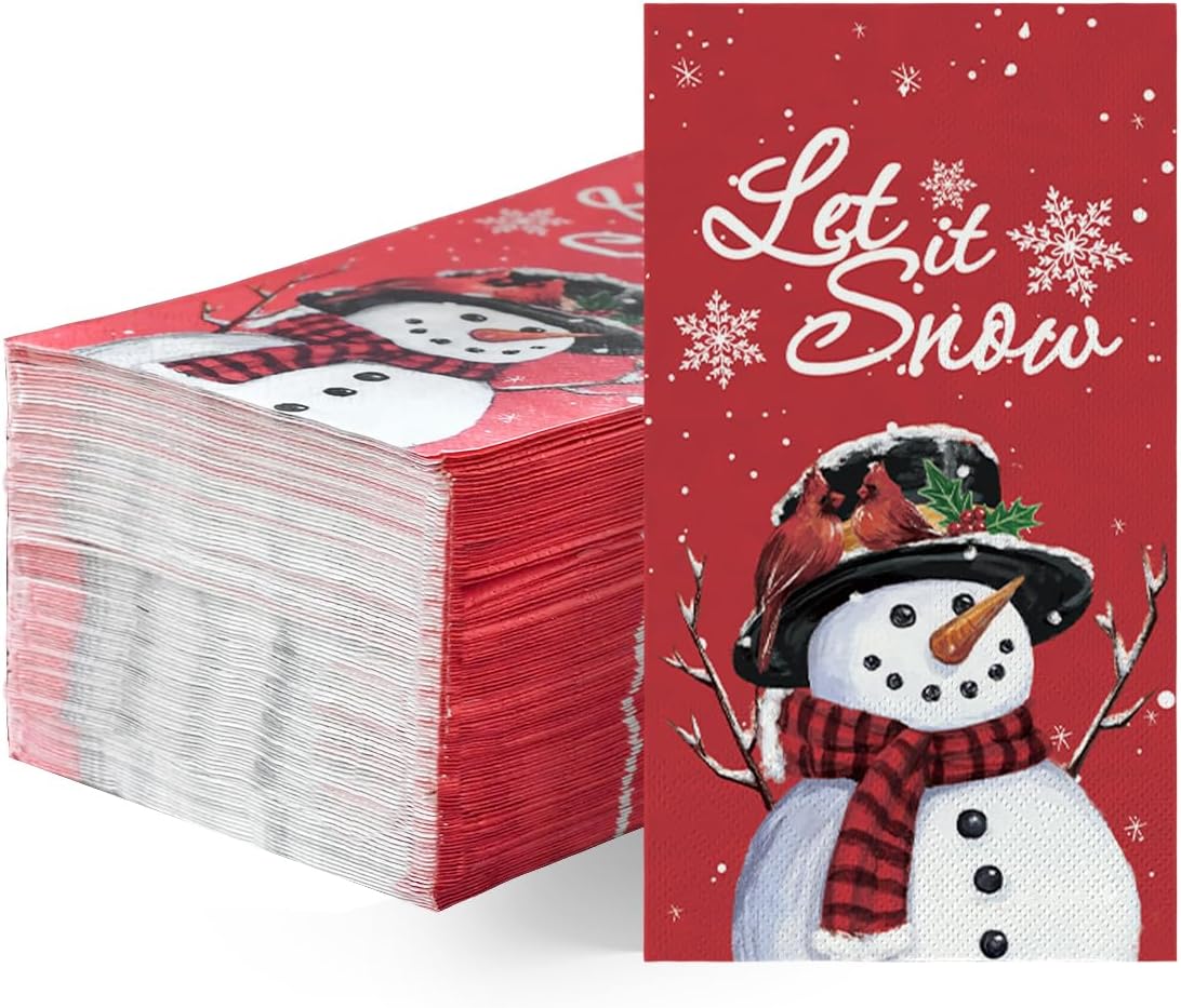 Amazon.com: Horaldaily 100 Christmas Disposable Paper Decorative Guest ...