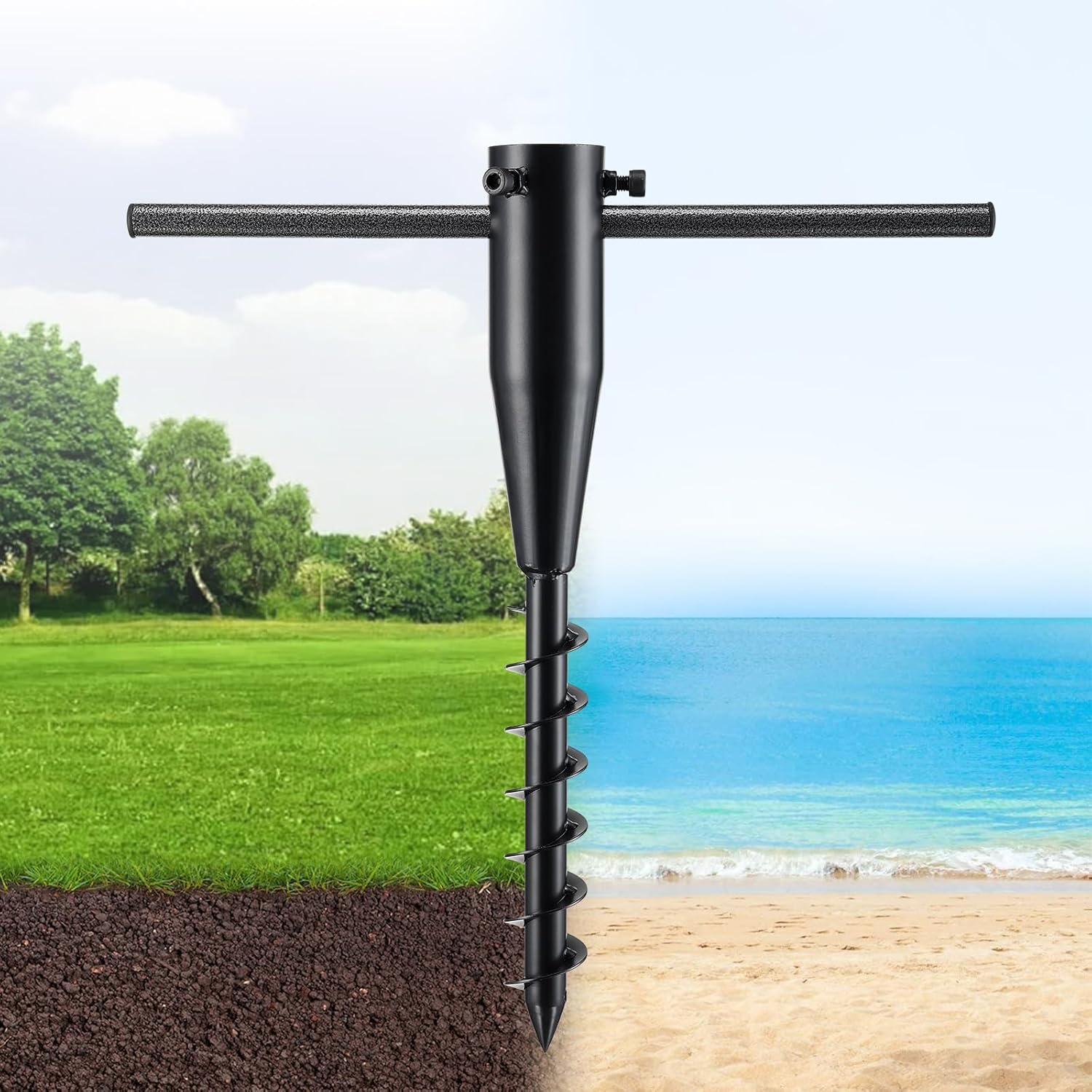 Amazon.com : Beach Umbrella Sand Anchor, Heavy Duty Metal Sand Grass ...