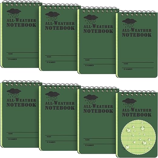 Amazon.com : 8 Pack Waterproof Notebook 3x5 All-Weather Pocket Notepad ...