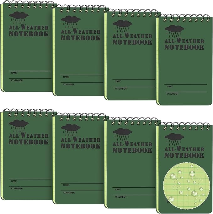 Amazon.com : 8 Pack Waterproof Notebook 3x5 All-Weather Pocket Notepad ...