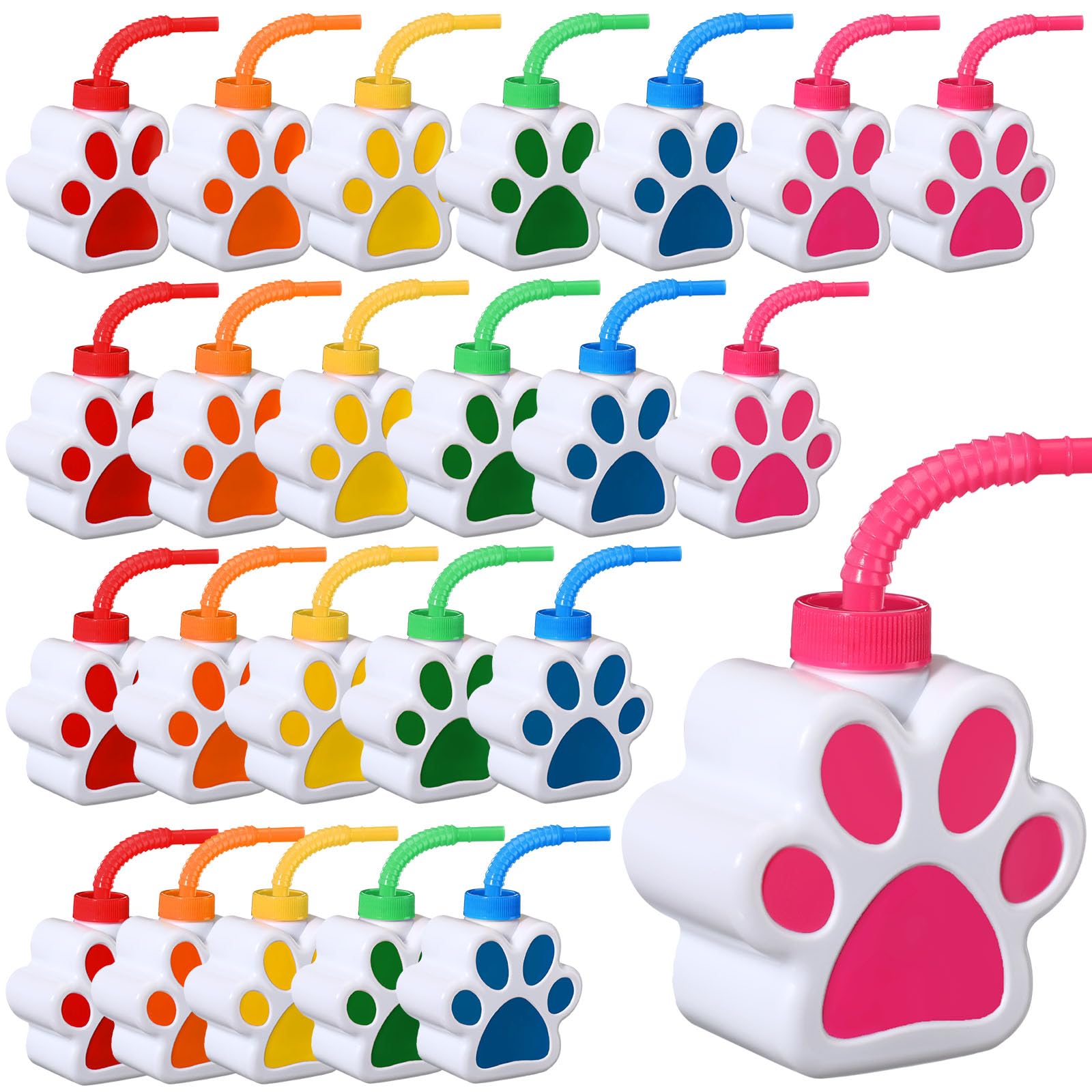 Snapklik.com : Sratte 24 Pcs 10 Oz Dog Paw Cups For Kids
