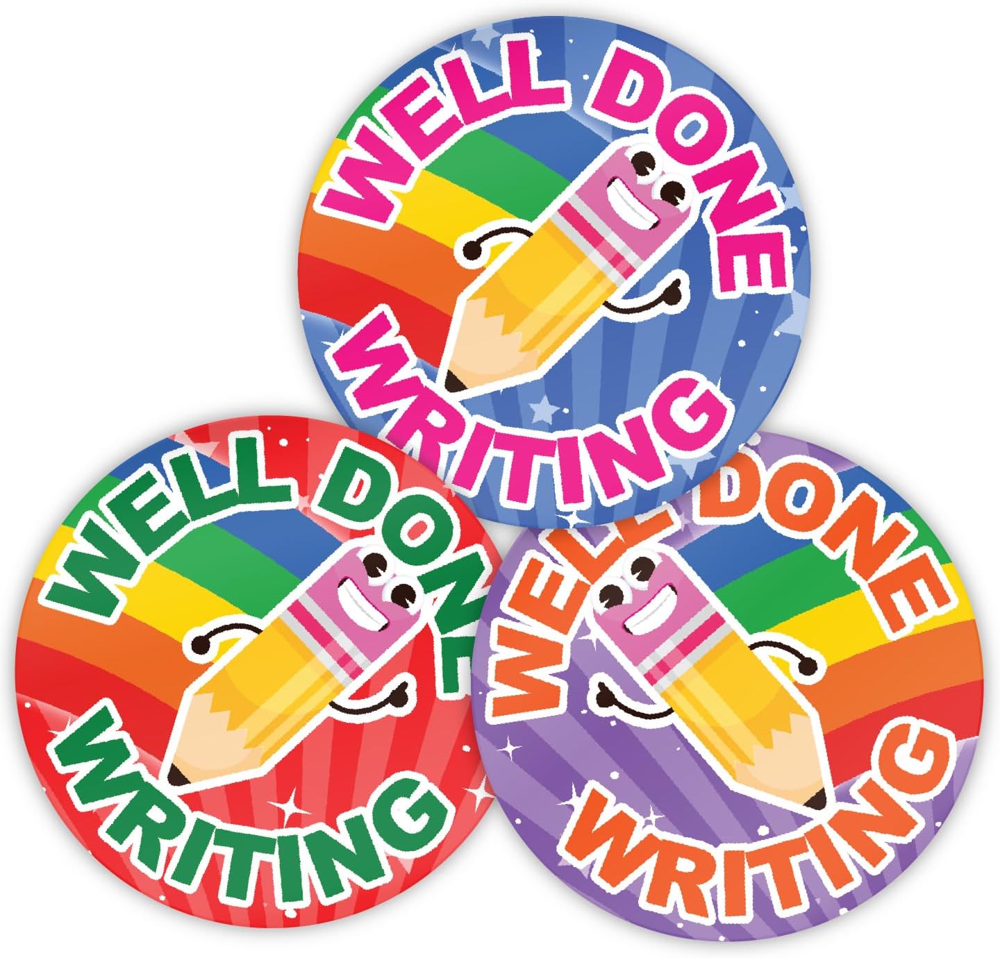 Stone Melon School Reward Stickers 144 Well Done Writing Pencil ...