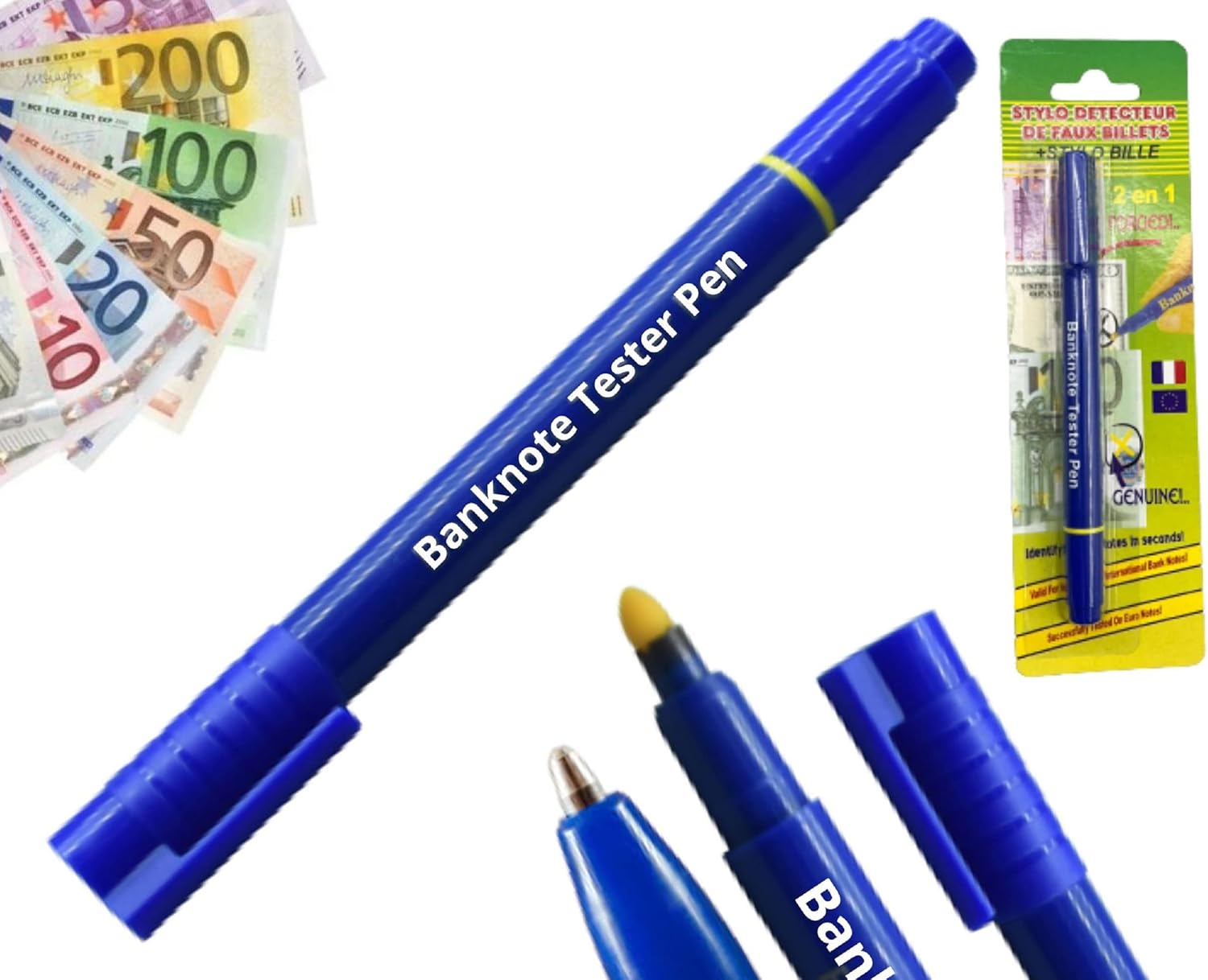 Fake Geldschein-Stift – Fake Geldscheinprüfer in 2 Sekunden – 2 in 1 ...