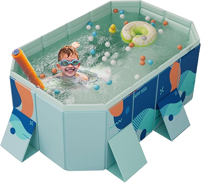 Foldable Pool, Inflation-Free PVC Swimming Pool with Thick Hard Frame ...