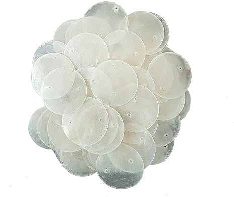 Amazon.com: East-J 100 Round Capiz Shell Discs 1.5" (Two Holes ...