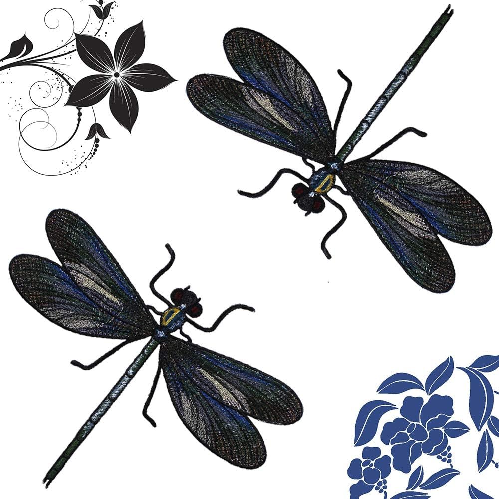Amazon.com: Embroidery Dragonfly Patch for Clothing Sewing on Applique ...