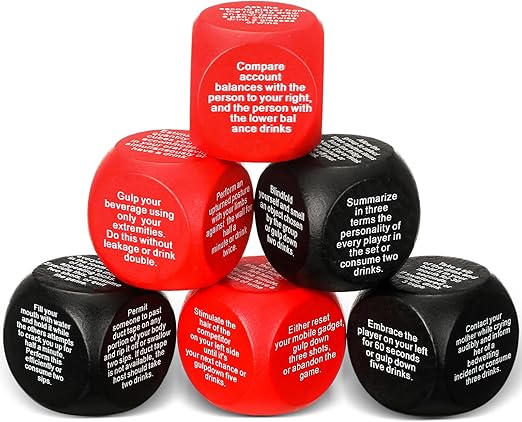 Amazon.com: Hanaive 6 Pcs Party Drinking Bar Dice Game Resha Roulette ...