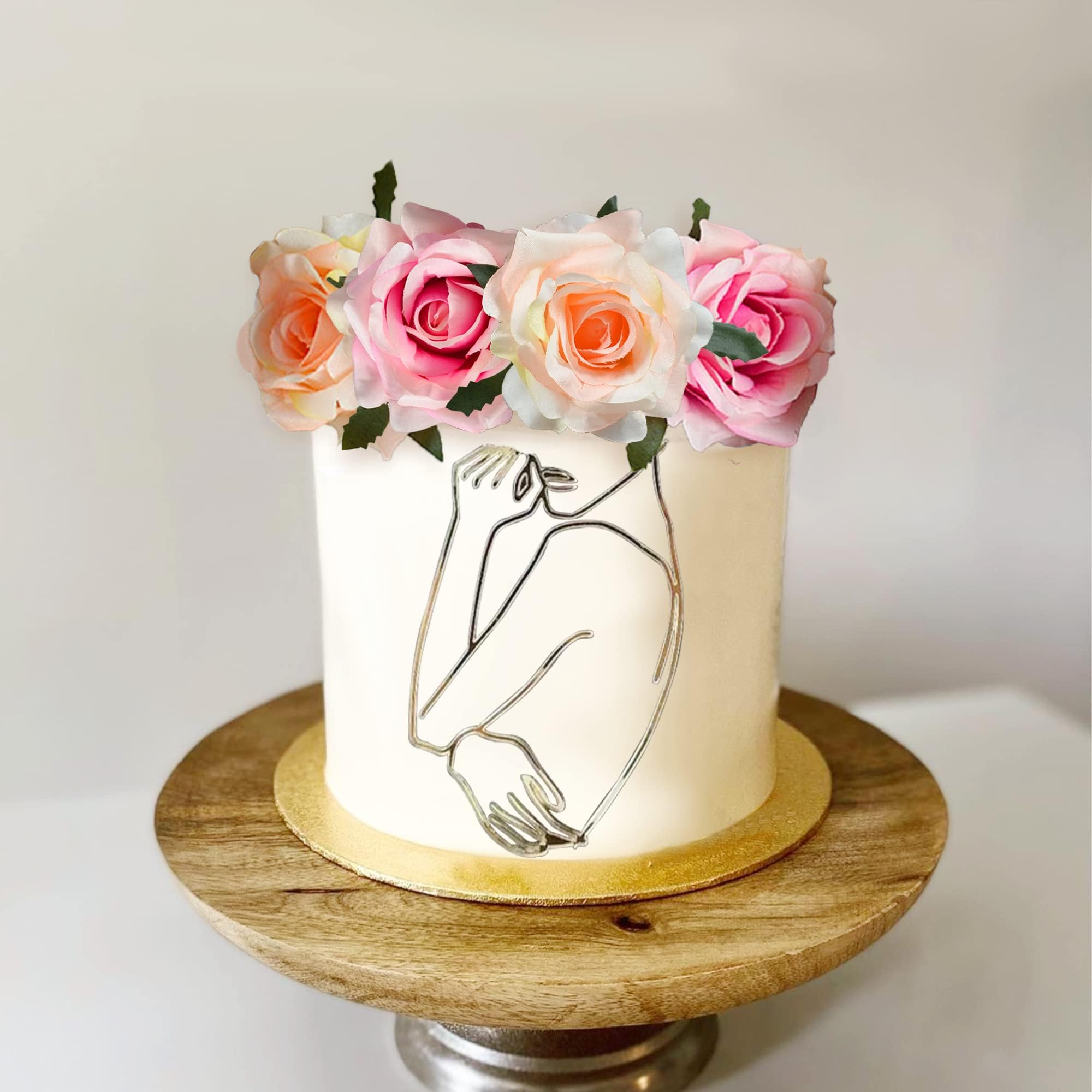 Snapklik.com : Maroon Acrylic Minimalist Art Lady Face Cake Topper Rose ...
