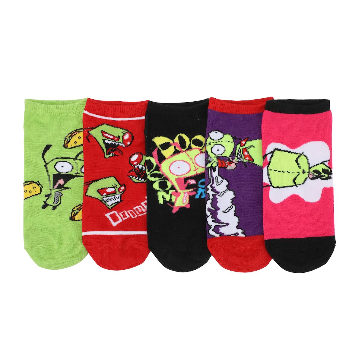 Amazon.com: Bioworld Invader Zim 5-Pack Womens Ankle Socks : Clothing ...